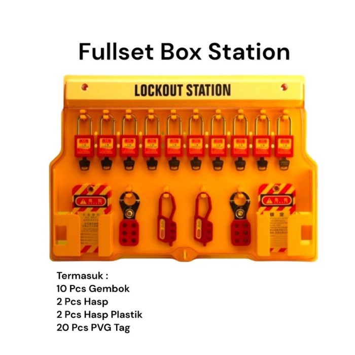 Jual LOTO Fullset Full set Box Station Lockout Lock Out Padlock Gembok ...