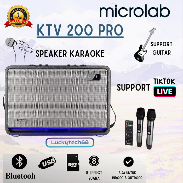 Jual Microlab KTV200 Pro 120 RMS Speaker Wireless Microphone Bluetooth ...