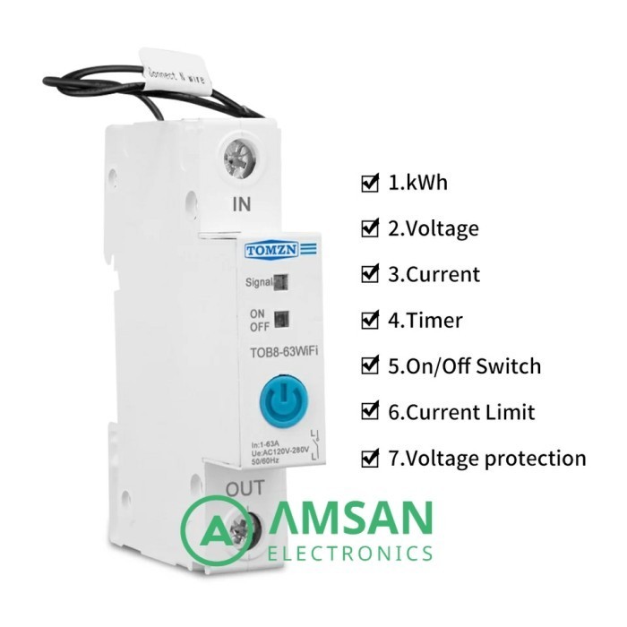 Jual Smart Mcb Wifi 63A Energy Kwh Meter Ac Over Under Voltage ...