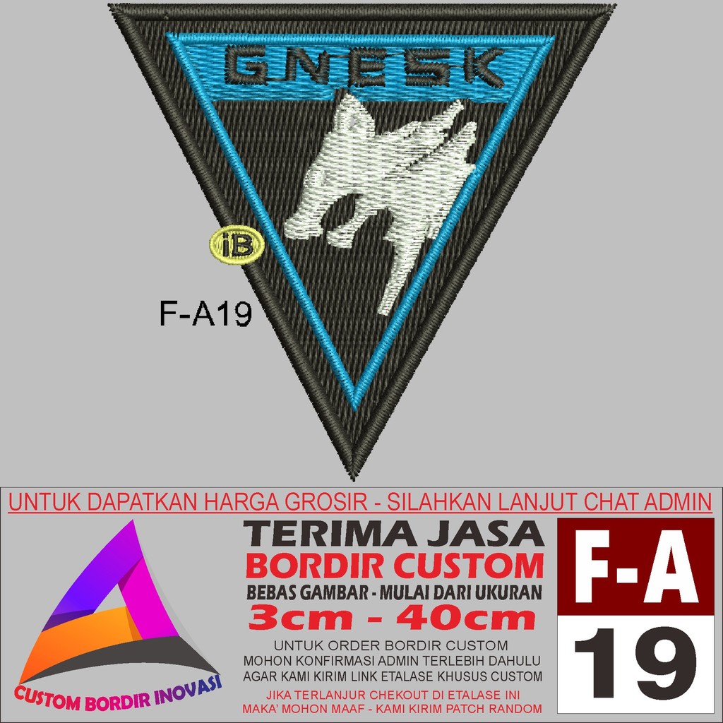 Jual PATCH BORDIR LOGO F-A19 GNESK BREAKOUT AREA ARENA SERIGALA ...