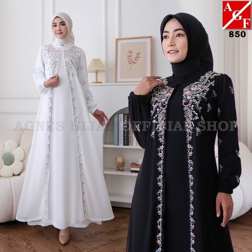 Jual Agne Hijab Aiza Dre Ga Putih Baju Lebaran 2025 El Baru Elegan ...