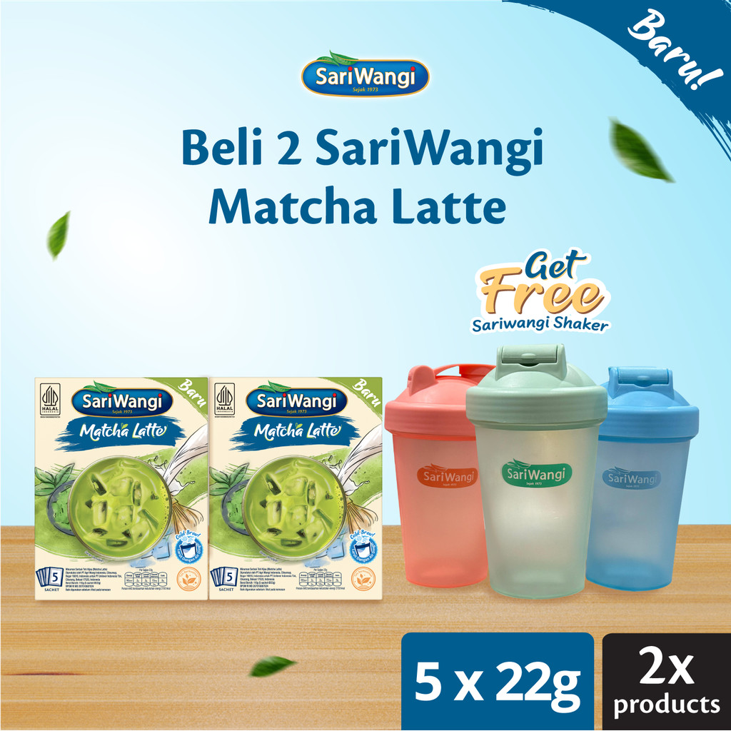 Jual Buy 2 Sariwangi Matcha Latte 110gr FREE Sariwangi Shaker 550ml ...