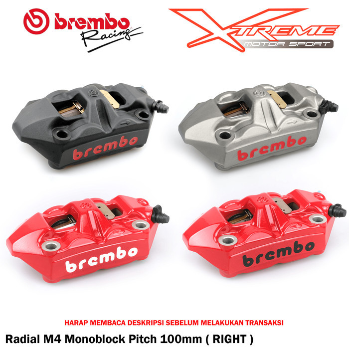 Jual Kaliper Brembo Radial Monoblock M4 100 mm Sebelah Kanan Only Original Brembo Italy | Shopee ...