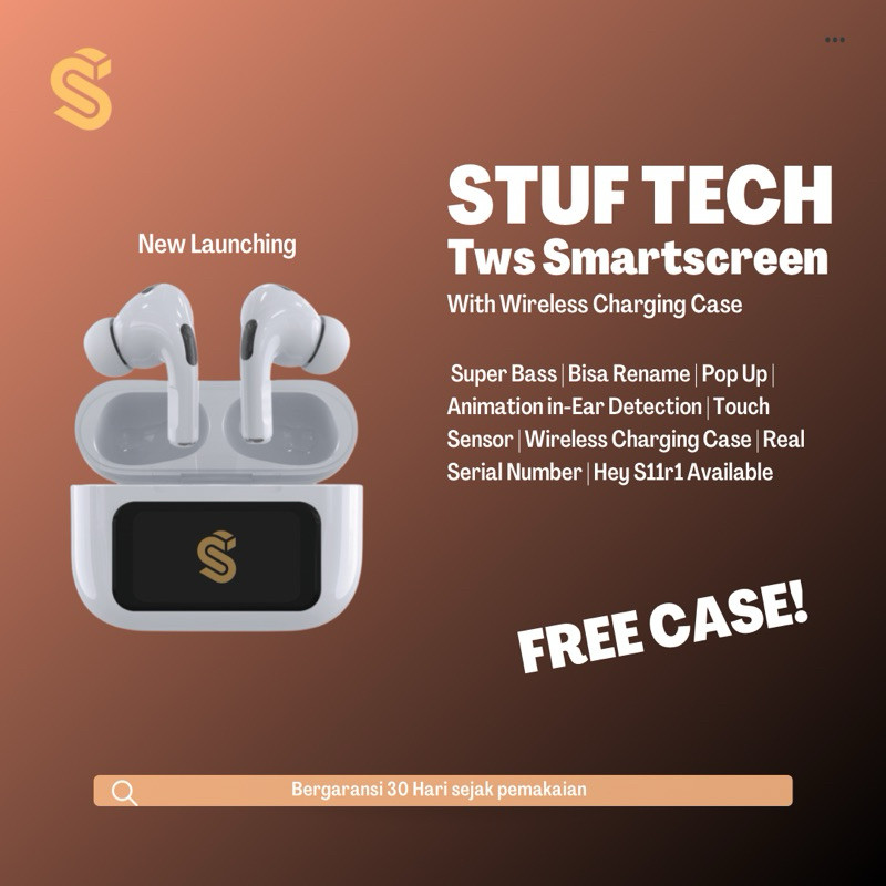 Jual STUFTECH TWS SMARTSCREEN REAL ANC | Shopee Indonesia