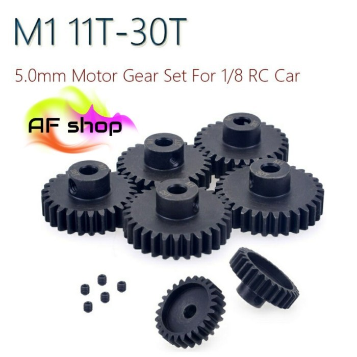 Jual READY STOK!! M1 5mm 18T 19T 20T 21T Metal Pinion Motor Gear Combo ...
