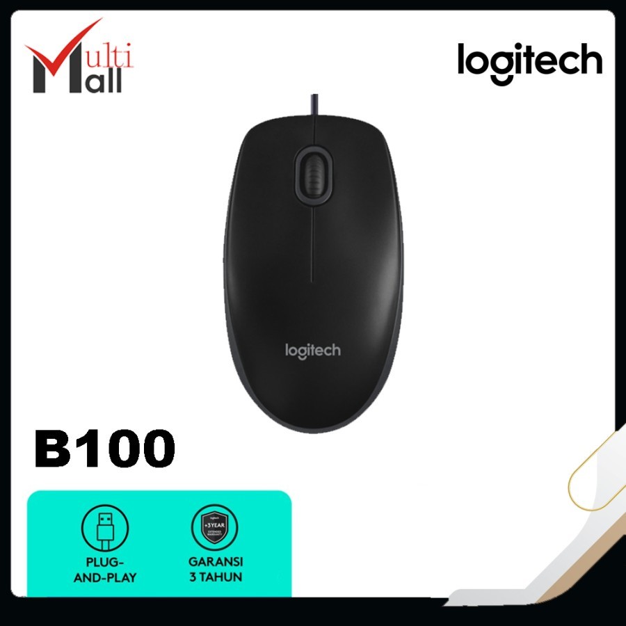 Jual Logitech B100 Optical USB Mouse | Shopee Indonesia