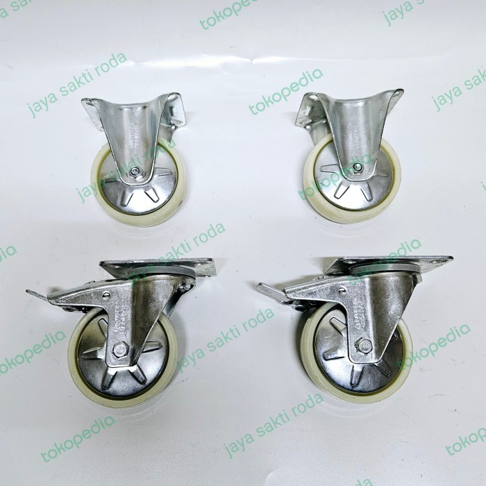 Jual Roda ranger nilon 4 inch ppg ranger germany 2putar+rem 2mati beban ...