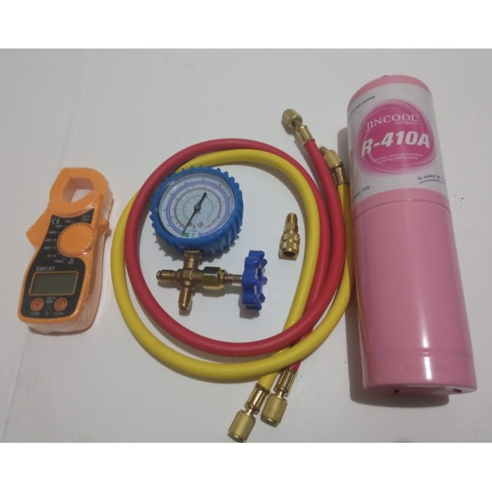 Jual PAKET ALAT PENGISIAN FREON AC RUMAH R410A MANIFOLD + TANG AMPERE ...