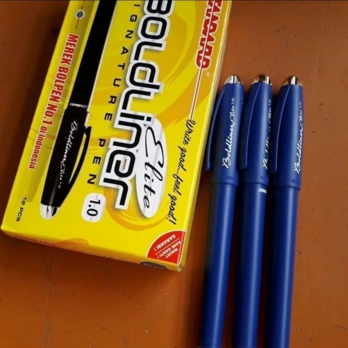 Jual PULPEN STANDARD BOLDLINER ELITE 1,0MM HITAM/BIRU SIGNATURE PEN ...