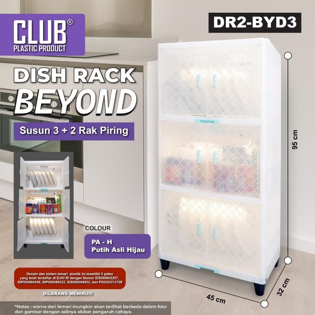 Jual Rak Piring Plastik CLUB Dish Rack BEYOND Pintu Transparant Putih 2 ...