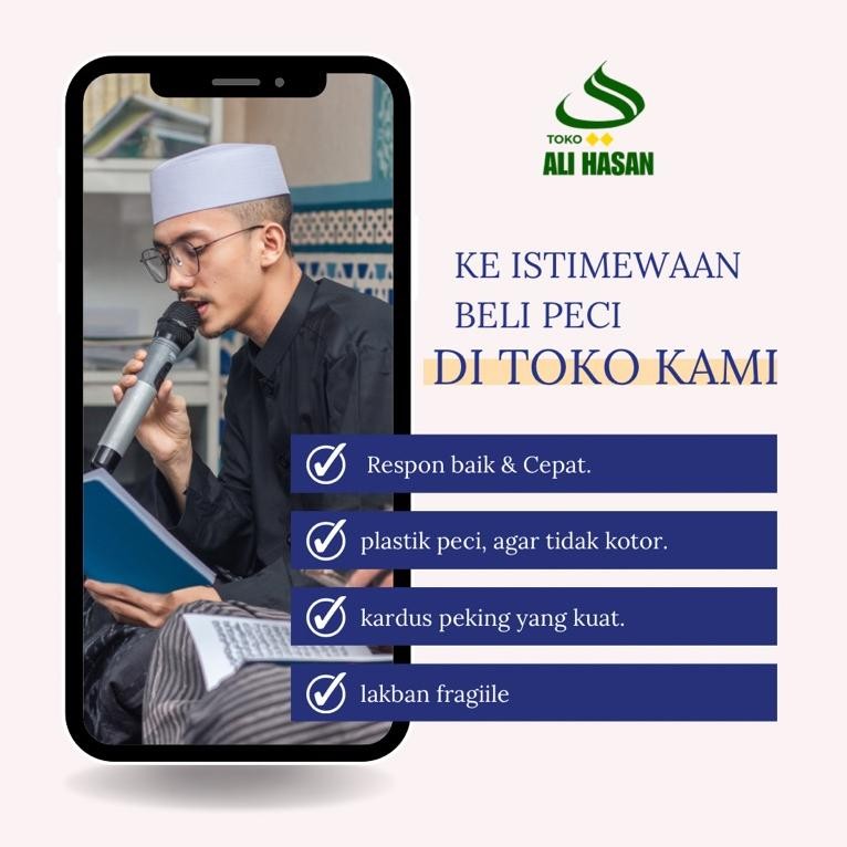 Jual Promo Lebaran Peci Risik Palembang Putih Premium Merk Alihasan / Peci Risik Pendek Cod ...