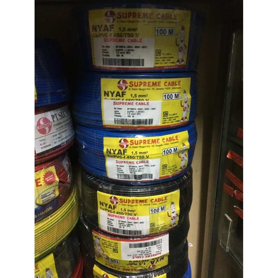 Jual Kabel Listrik Serabut Nyaf Af 1.5 1,5 1X1.5 Mm Supreme @100 Meter | Shopee Indonesia