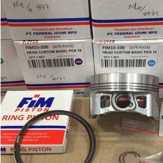 Jual Fim 15 Piston Kit Mentahan Pin 16 Scorpio Satria Fu150 73 74 75 ...