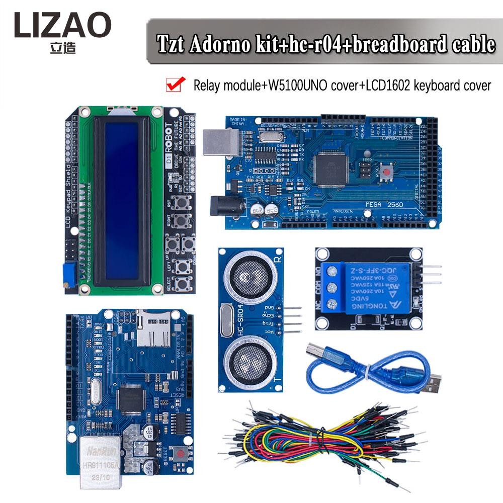 Jual WYU Mega 2560 r3 for arduino kit + HC-SR04 +breadboard cable + relay module+ W5100 UNO ...