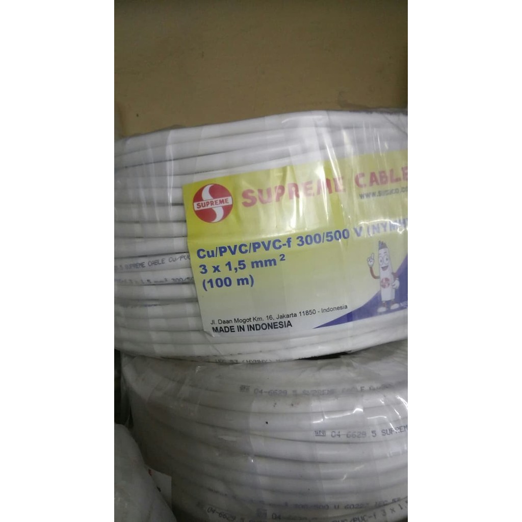 Jual Kabel NYMHY 3x1.5mm2 supreme 100M / NYMHY supreme 3x1.5mm | Shopee Indonesia