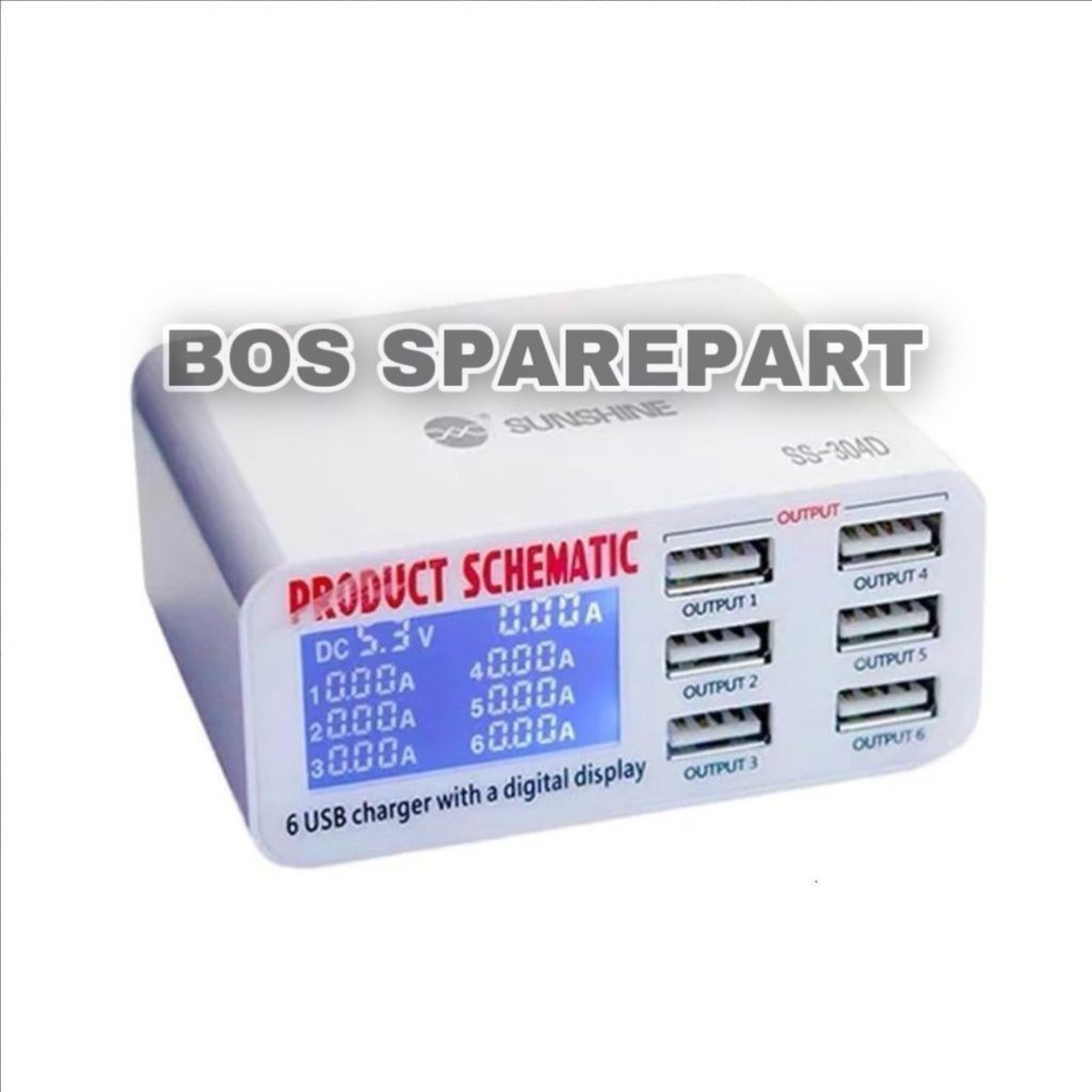 Jual TOOLS ADAPTOR CHARGER SUNSHINE SS-304D 6 PORT USB (DIGITAL ...