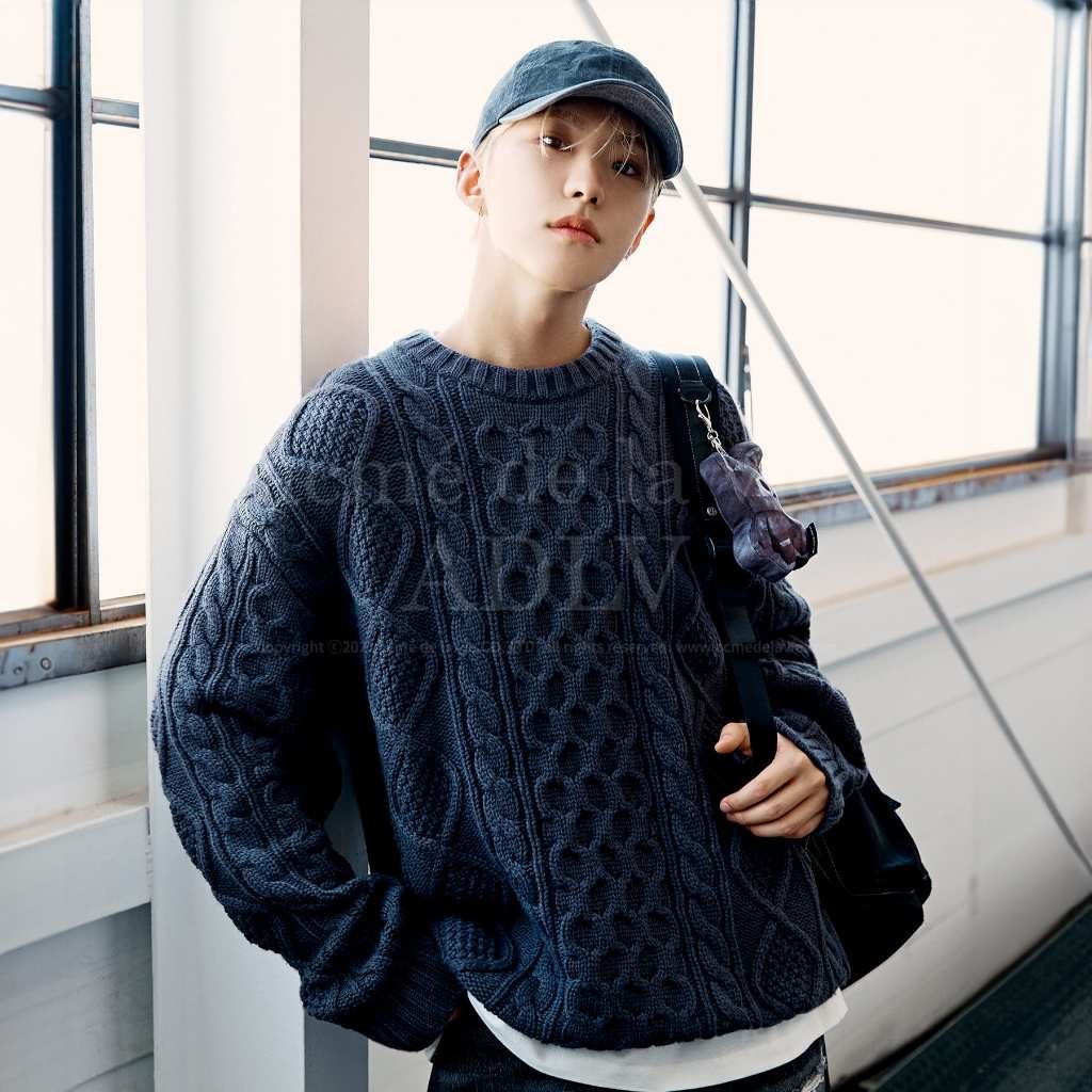 Jual [ADLV] Low Gauge Cable Knit Charcoal - Baju Rajut Oversized Fit ...