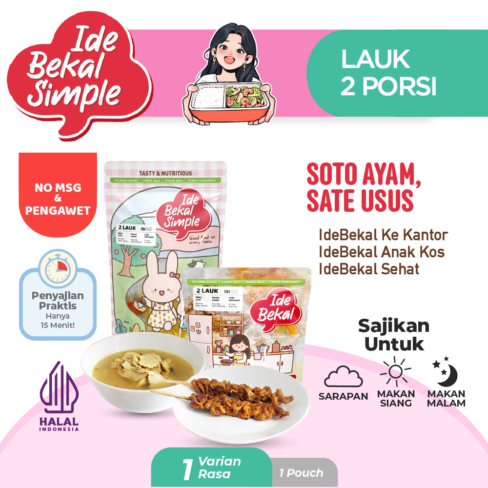 Jual Idebekal Simple Soto Ayam & Sate Usus / Menu Family 2 Lauk ...