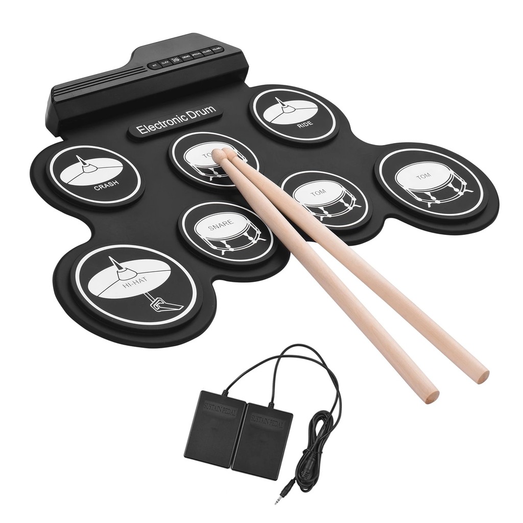 Jual ISJ Electronic Drum Set USB Roll-Up Silicon Drums Pad Digital ...