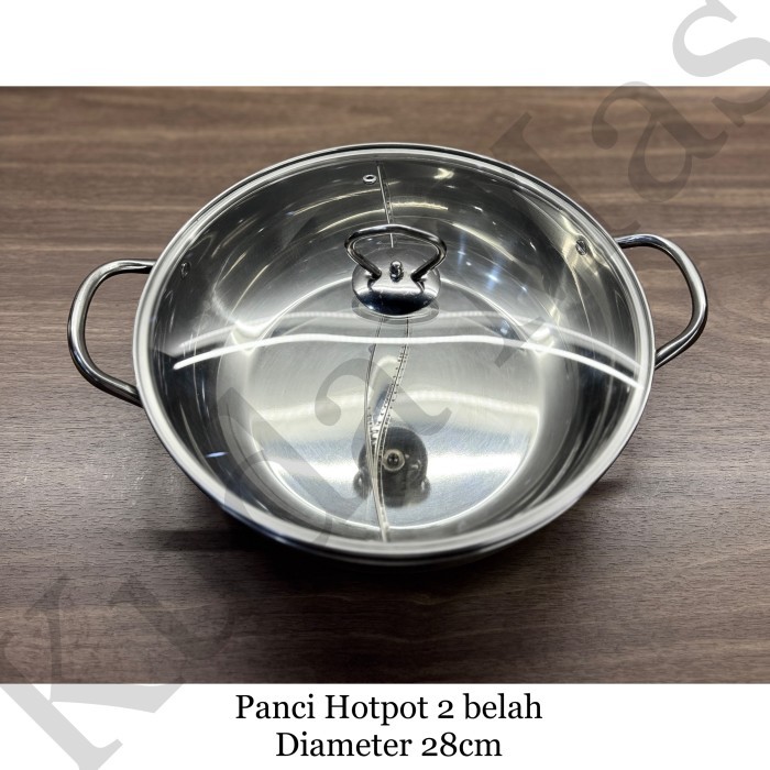 Jual Panci Hot Pot Suki 2 Sekat Panci Shabu Shabu Sukiyaki + Tutup 28Cm ...