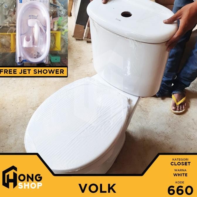 Jual Kloset Duduk Flush VOLK (FREE JET SHOWER VOLK A-147) | Shopee ...