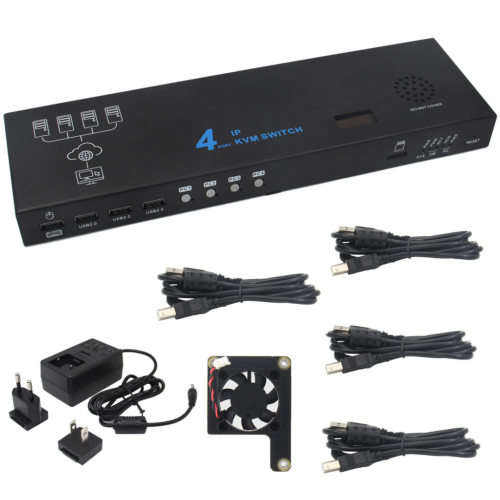 Jual BEST X680 4-port IP KVM Switch Kit for Raspberry Pi CM4 based Open-source KVM over IP ...