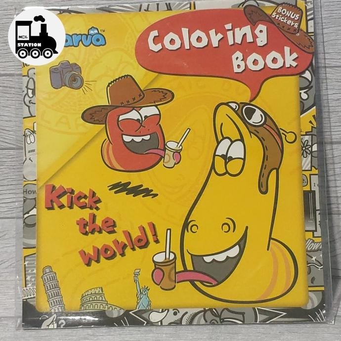 Jual Coloring Book and Sticker/ Buku Mewarnai - LARVA | Shopee Indonesia