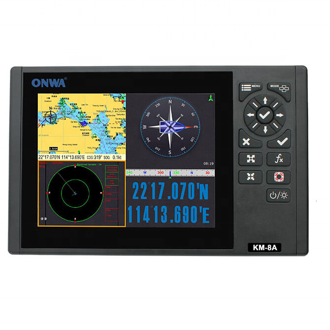 Jual ONWA KM-8A 8-inch Marine GPS Chart Plotter with Class B+ AIS Transponder ( supports ...