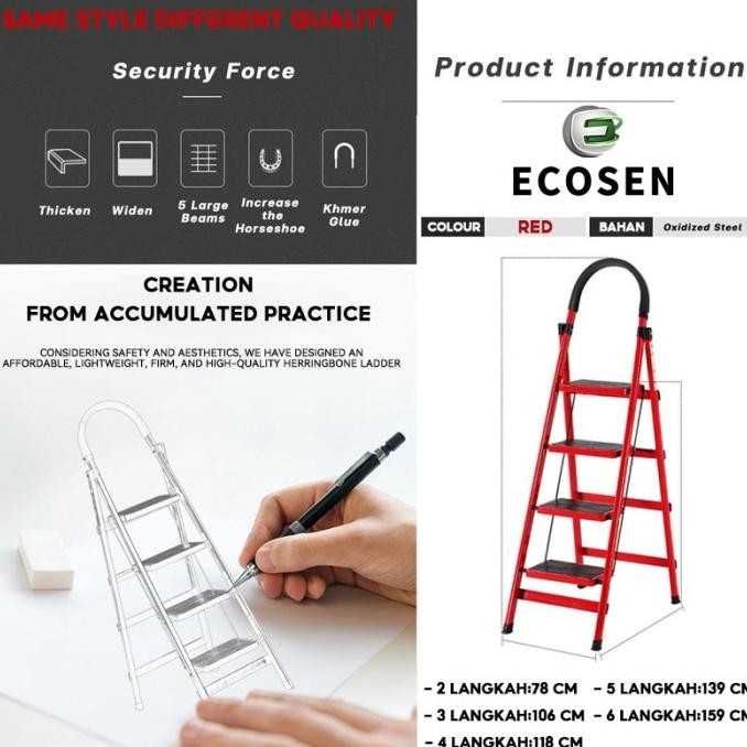 Jual CO ECOSEN Tangga 2/3 Step Tangga Lipat Multifungsi Lipat Tangga ...