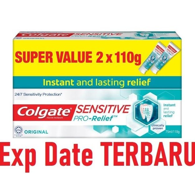 Jual MALAYSIA TWIN PACK 110GR COLGATE SENSITIVE PRO RELIEF ODOL PASTA ...