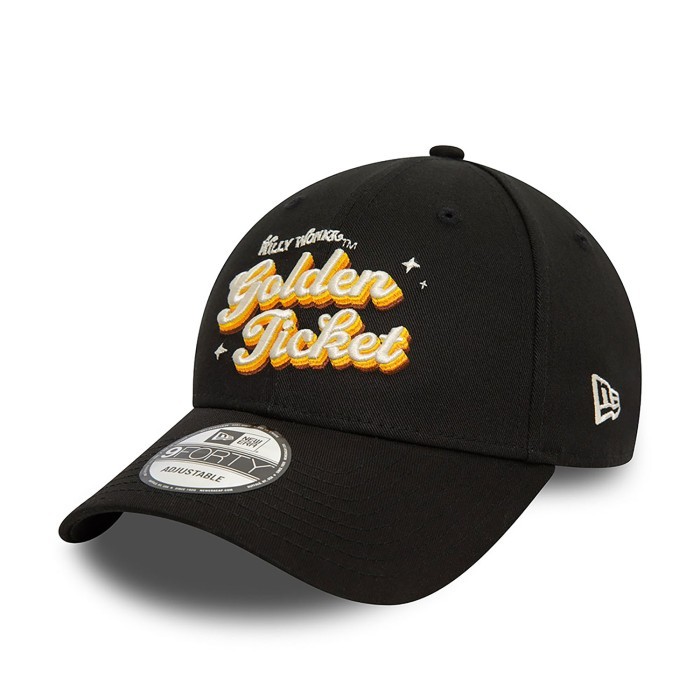 Jual Willy Wonka Golden Ticket Black 9FORTY Adjustable Cap New Era ...