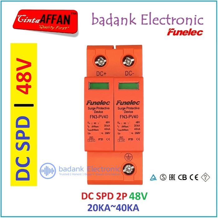 Jual HARGA DISC - DC SPD 2P 48V 20-40KA Surge Arrester Surge Protect Device | Shopee Indonesia