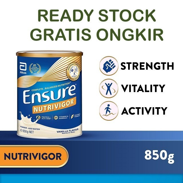 Jual SUSU Abbott Ensure NutriVigor Adult Milk Formula - Vanilla 850g | Shopee Indonesia