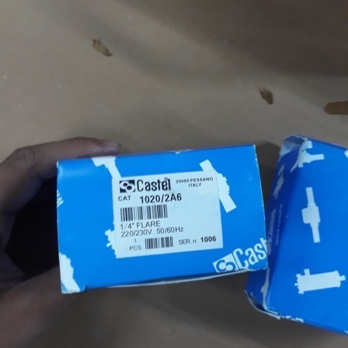 Jual Solenoid Valve Castel Type Flare Ukuran 1/4" Body Besar | Shopee ...