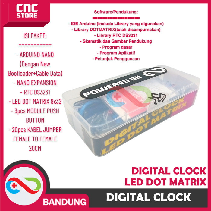 Jual NEW KIT DIGITAL CLOCK LED DOT MATRIX JAM DIGITAL ARDUINO PAKET ...