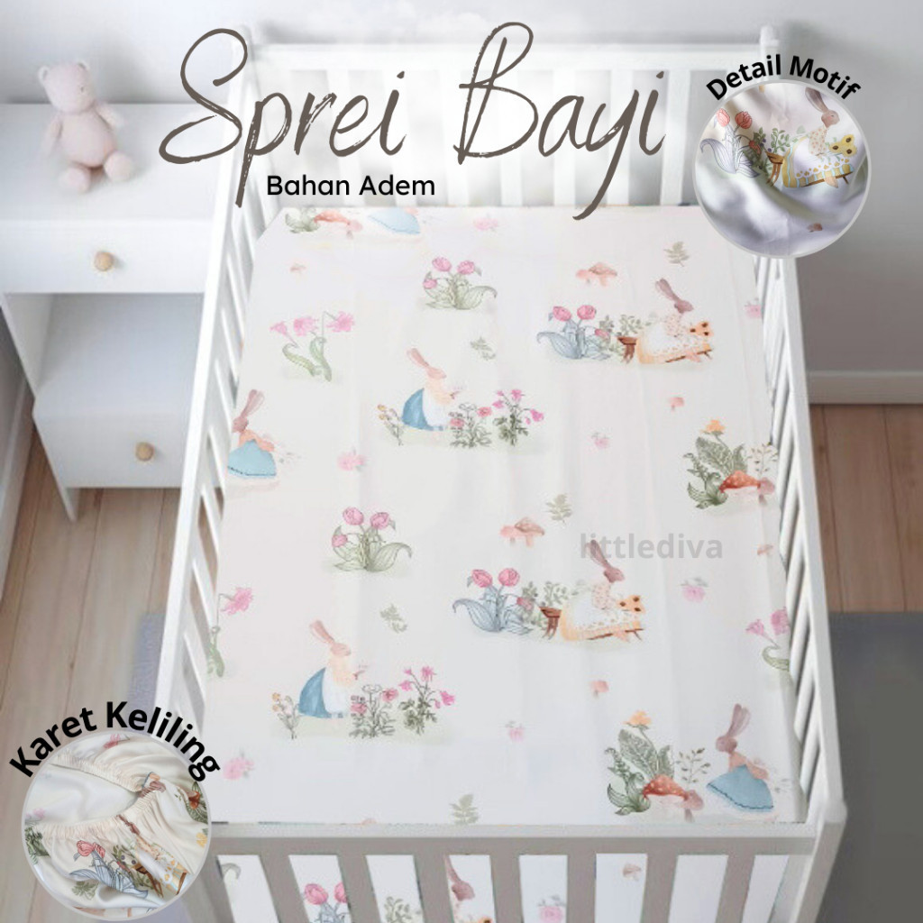 Jual Sprei Bayi Sutra Organik 120x80 Mewah SR akachan lux bed sheet ...