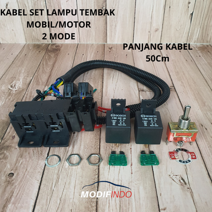 Jual Kabel Relay Set Lampu Tembak / Sorot / Led Mobil Motor 2 Mode High ...
