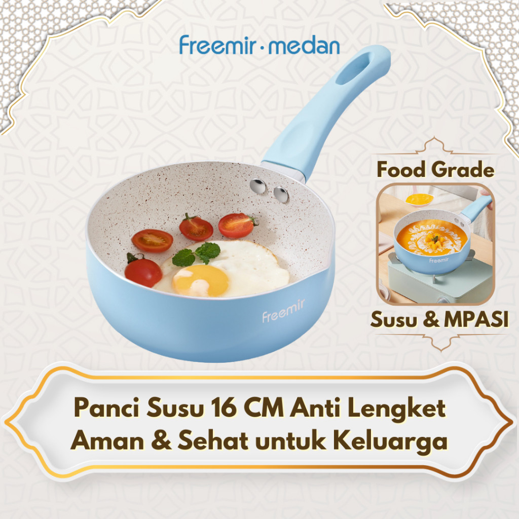 Jual 【𝙛𝙧𝙚𝙚𝙢𝙞𝙧】 Panci Susu Biru MPASI / Gemoy 16cm Anak Kos BPA PFOA ...