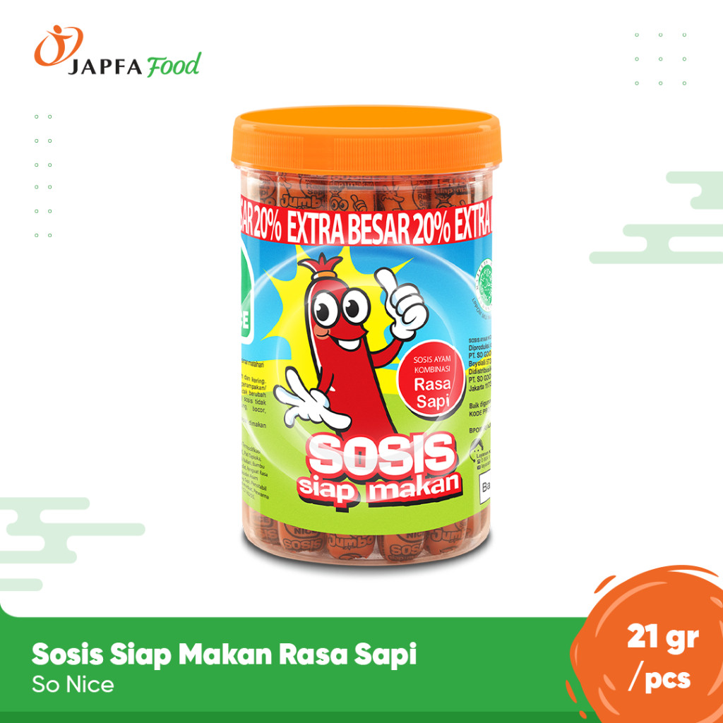 Jual So Nice Sosis Siap Makan Rasa Sapi 24 Pcs x 21 gr | Shopee Indonesia