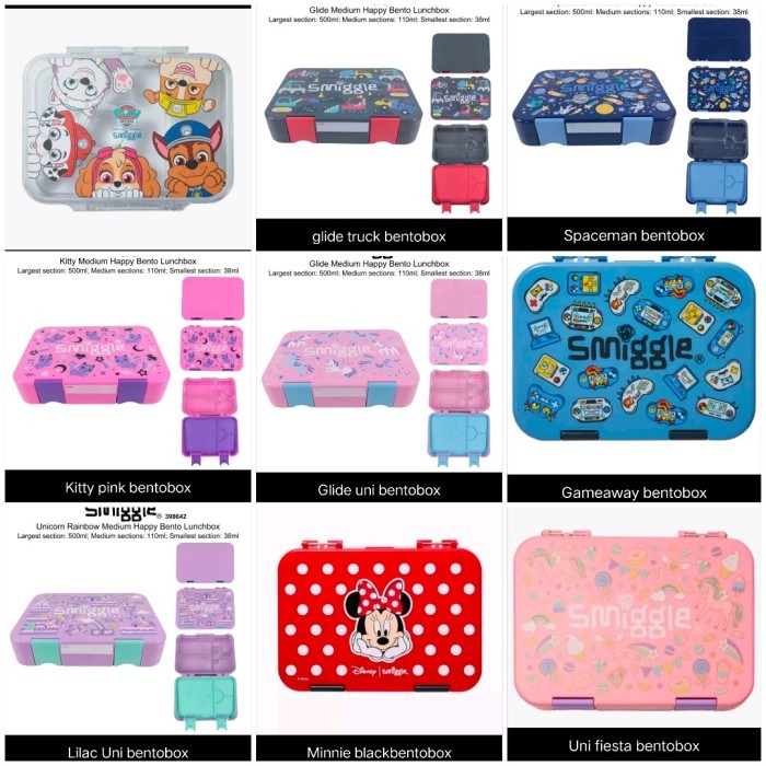 Jual Smiggle Bento Box Minecraft, Ariel, Game On, Paw Patrol/Kotak ...
