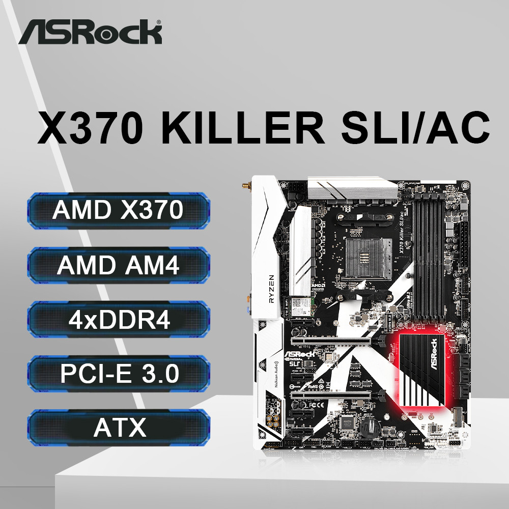 Jual AQS ASRock X370 Killer SLI/ac Motherboard Support Ryzen 9 5950X ...