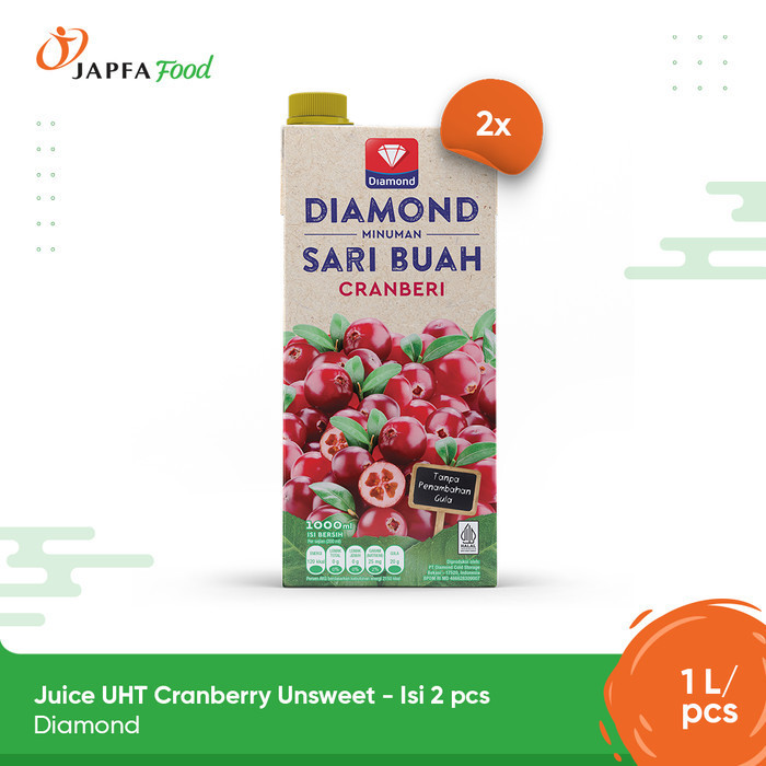 Jual Diamond Juice UHT Cranberry Unsweet 1L - Isi 2 pcs | Shopee Indonesia