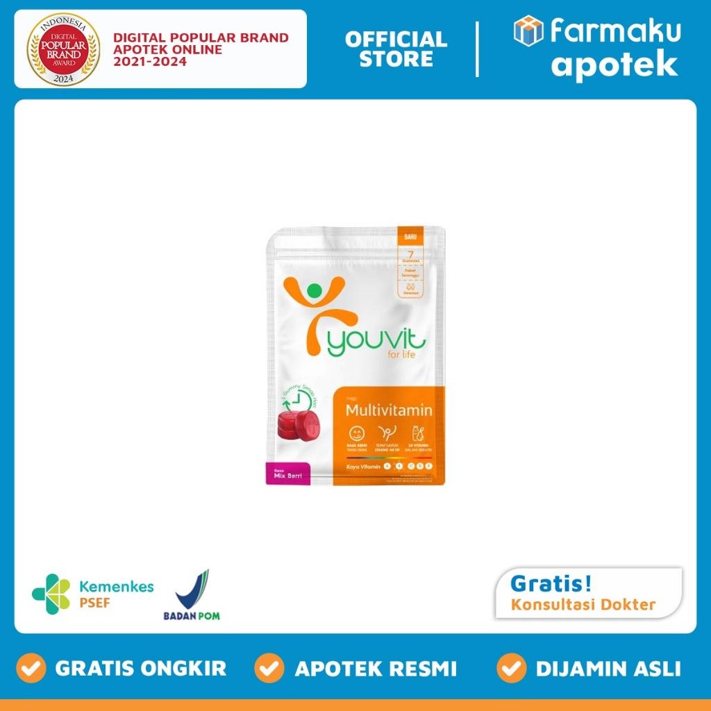 Jual Youvit Multivitamin Dewasa Gummy 7 Day Sachet - PSG | Shopee Indonesia