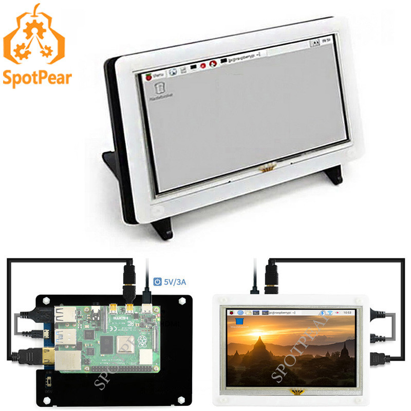 Jual SGS Raspberry Pi 5inch HDMI Resistive Touch Screen LCD 5 inch with ...