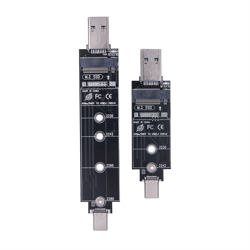 Jual LAGI BERJUANG Dual Protocol M2 SSD Adapter 10Gbps USB 3.2 GEN2 USB-A + Type C Riser ...