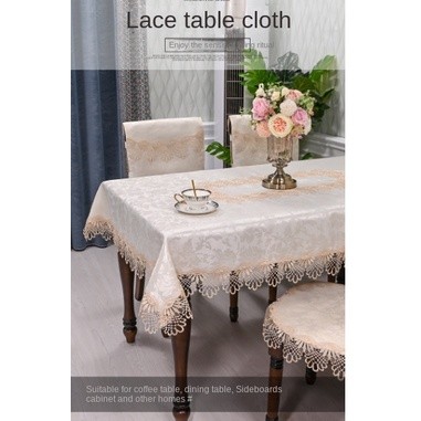 Jual Taplak Meja Makan Renda Gaya Eropa Kain Kain Kopi Set Bantal Kursi ...