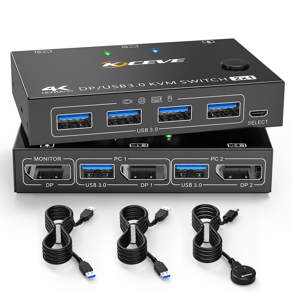 Jual BEST KVM Switch DisplayPort USB 3.0 DP KVM Switch 2 in 1 Out ...