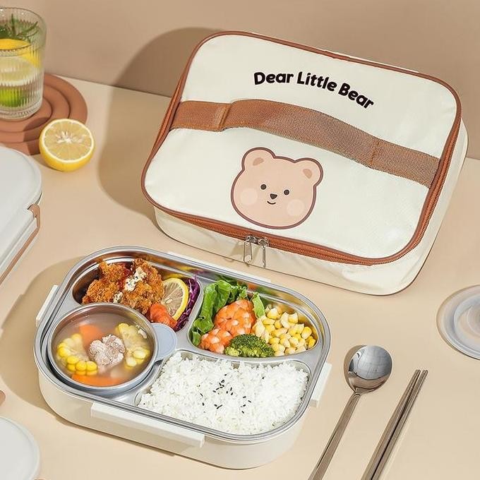 Jual Lunch Box Anak Sekolah Stainless 304 BEAR SERIES / Kotak Makan ...