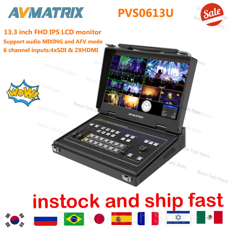 Jual SALE AVMATRIX PVS0613U 13.3 Inch IPS FHD Screen Portable 6 Channel ...