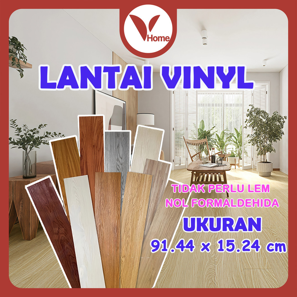 Jual Vhome 1 dus (36pcs) Lantai Vinyl Stiker Lantai Perekat Vinyil ...
